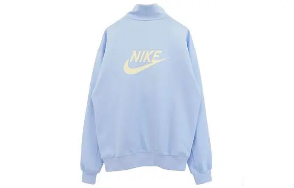 Nike Back Alphabet Logo Printing Half Zipper Stand Collar Asia Edition Blue - Default Colorway