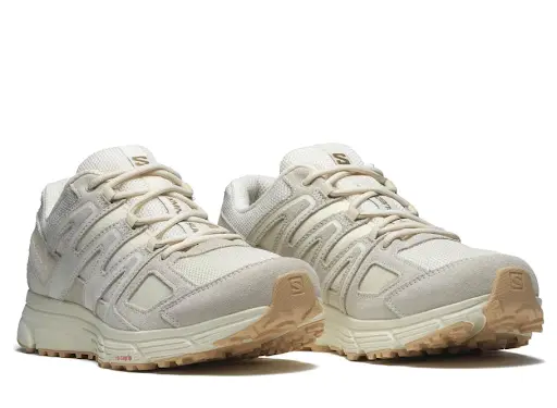 SALOMON X-mission 4 Suede Lace Up Sneakers - Beige/cream