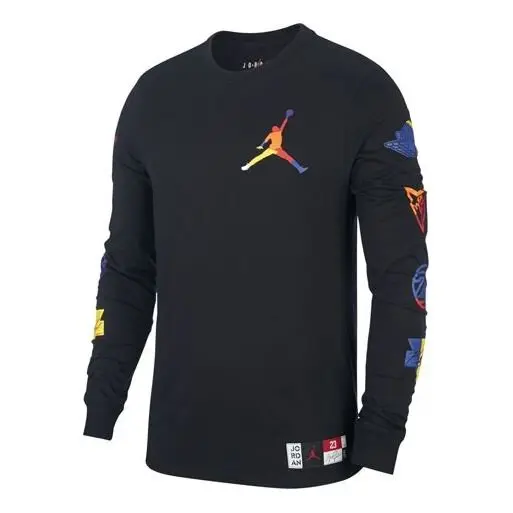 JORDAN Colorful Long Sleeve Shirt - Black