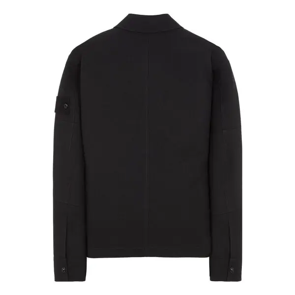 Stone Island Spread Collar Zip-up Jacket - Black