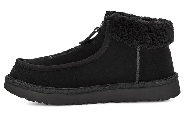 UGG Suede Fur Collar Zip Ankle Boots