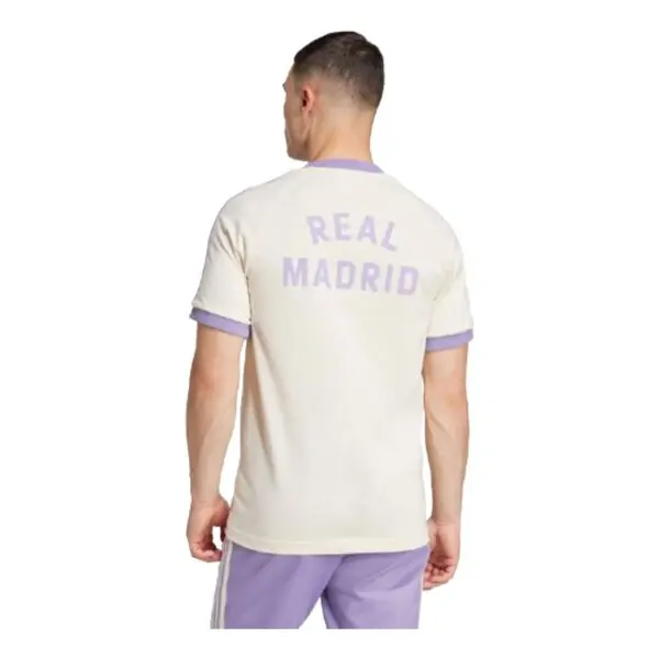 Adidas Real Madrid Adicolor Classics 3-stripes T-shirt Asia Sizing 'white Purple