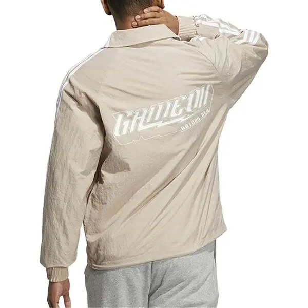 Adidas Basketball Jacket With Classic Collar And Striped Sleeves