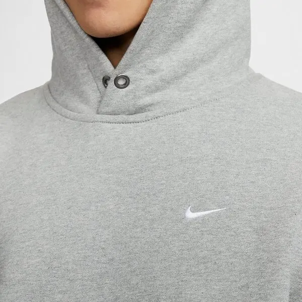 Nike Solo Swoosh Fleece Pullover Hoodie - Grey