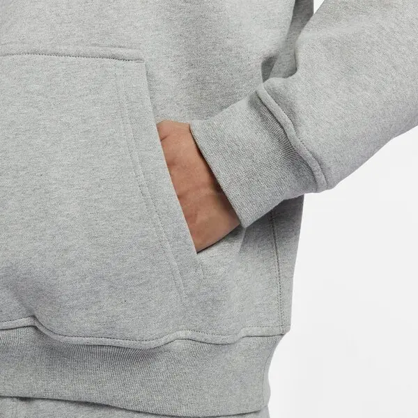 Nike Solo Swoosh Fleece Pullover Hoodie - Grey
