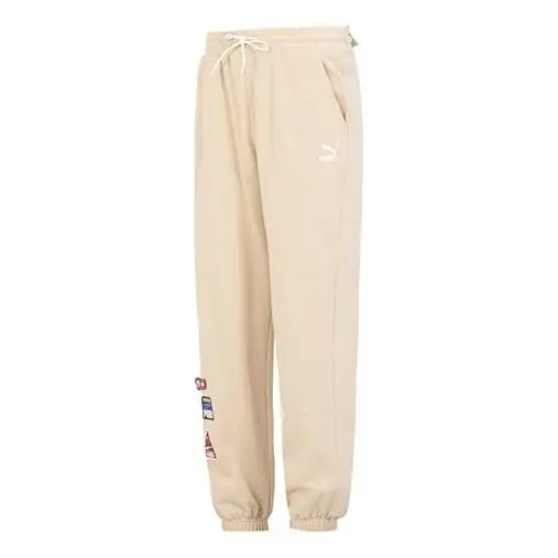 PUMA Team Badge Sweatpants - Beige