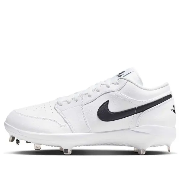 JORDAN 1 Retro Low Metal Baseball Cleats - White/white/black