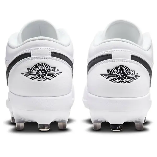 JORDAN 1 Retro Low Metal Baseball Cleats - White/white/black