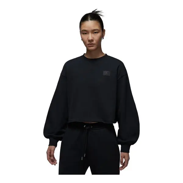 JORDAN Air Flight Fleece Crew Neck Sweatshirt - Black