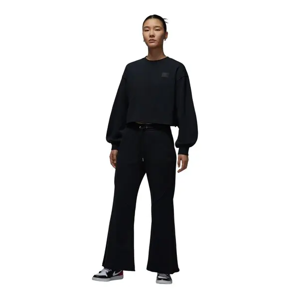 JORDAN Air Flight Fleece Crew Neck Sweatshirt - Black
