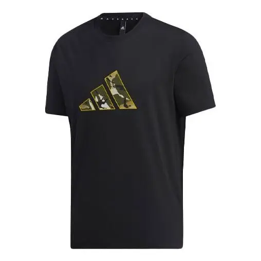 Adidas Ub Gxf T Box Sports Camouflage Printing Logo Short Sleeve - Black