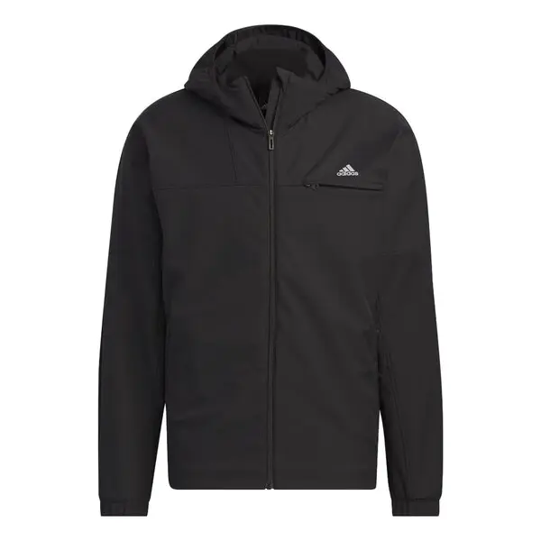 Adidas 3-layer Bonded Fleece Hooded Zip-up Jacket - Black