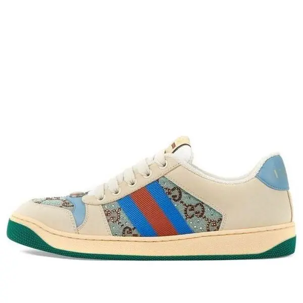 Gucci Screener Gg Logo Sneakers - Brown/blue/red