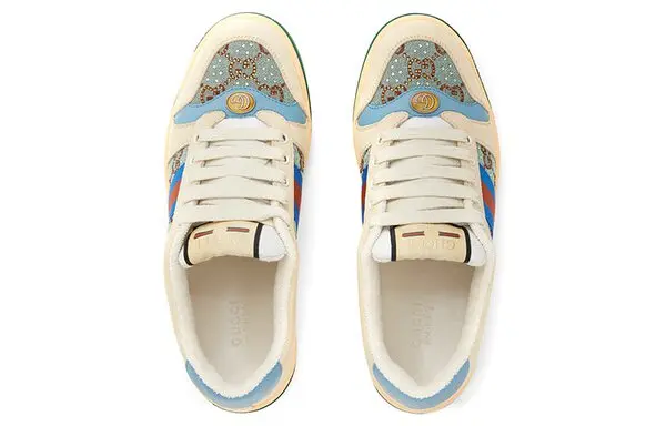 Gucci Screener Gg Logo Sneakers - Brown/blue/red