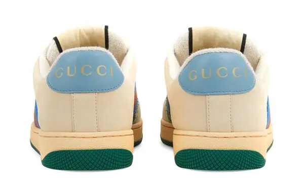 Gucci Screener Gg Logo Sneakers - Brown/blue/red