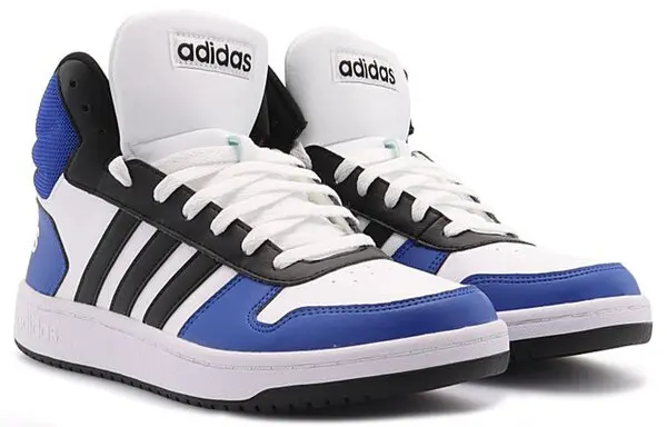 Adidas Hoops 2.0 Mid Sneakers - White/blue/black
