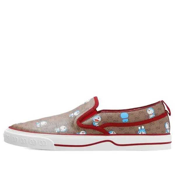 Gucci X Doraemon Gg Slip-on Sneakers - Brown/red