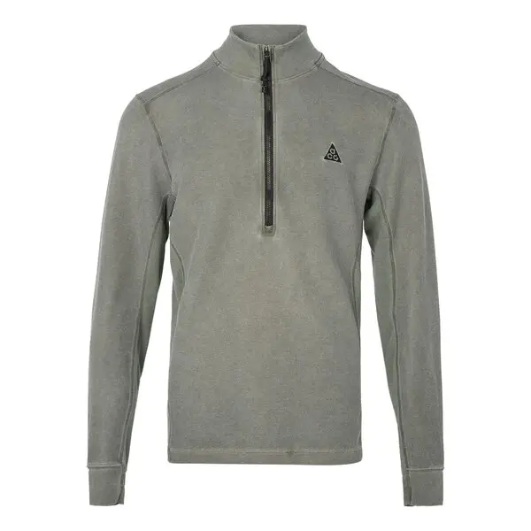 Nike X Zipper Cardigan Sports Long Sleeves Gray T-shirt - Grey