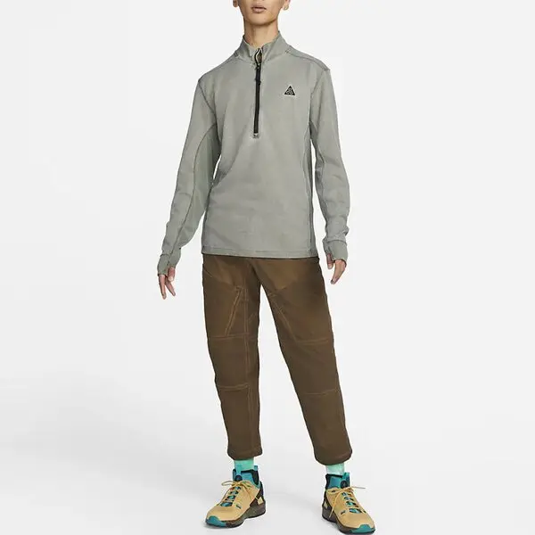 Nike Zipper Cardigan Sports Long Sleeves Top - Grey