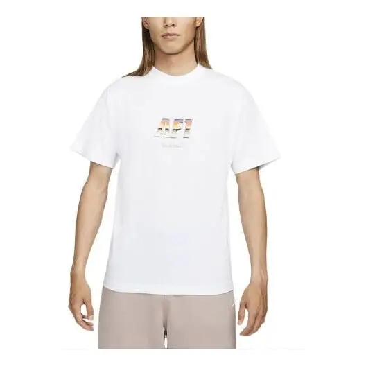 Nike Alphabet Printing Casual Straight Short Sleeve Asia Edition White T-shirt - Multi-color