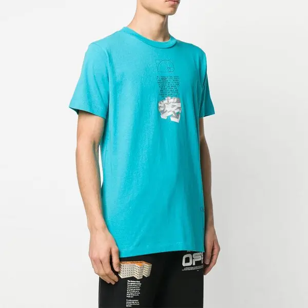 Off-White Alphabet Printing Short Sleeve Blue