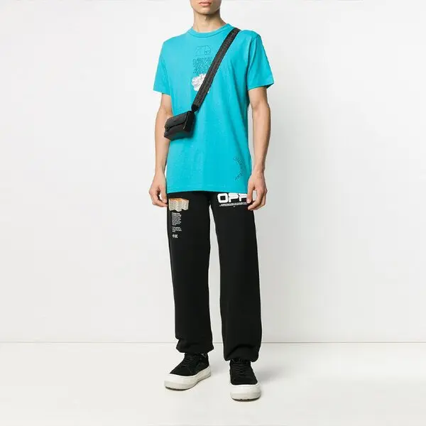 Off-White Alphabet Printing Short Sleeve Blue