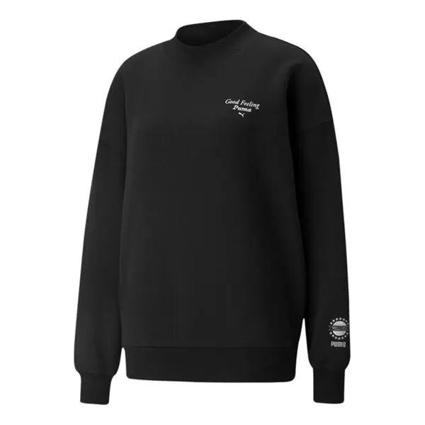 PUMA Logo Wellness Club Crewneck Sweatshirt - Black