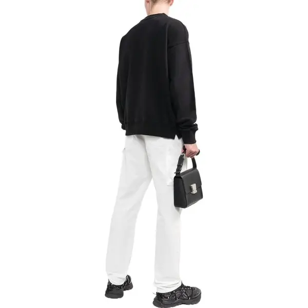 Off-White Fw22 Logo Embroidered Round Neck Long Sleeves Black