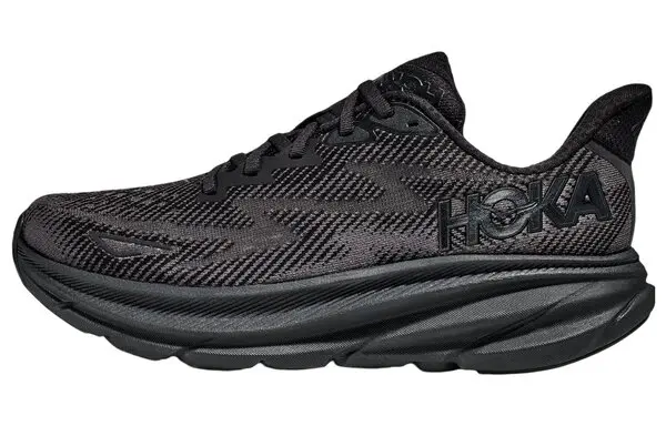 Hoka One One Clifton Wide Athletic Shoes - Black/black