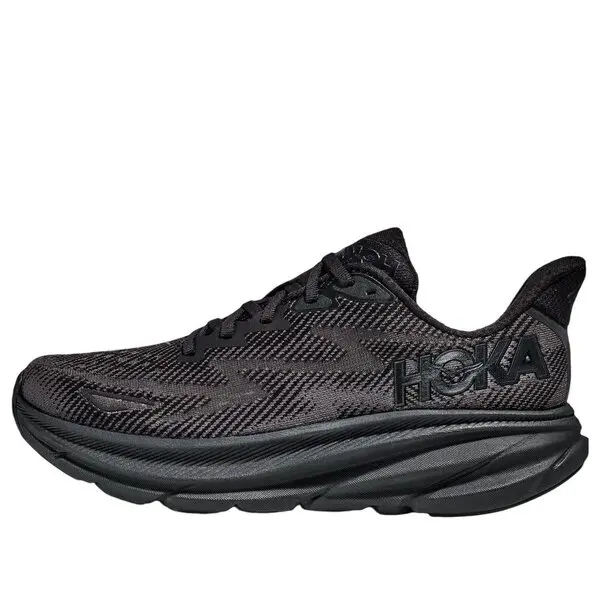 Hoka One One Clifton Wide Athletic Shoes - Black/black