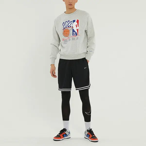Nike Nba Courtside Logo Fleece Pullover - Grey