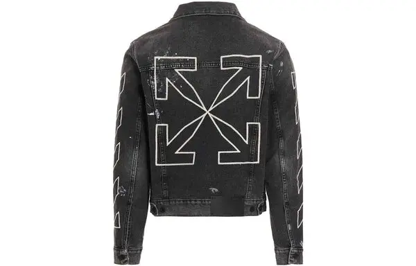 Off-White Ss22 Printing Denim Jacket Black - Multi-color