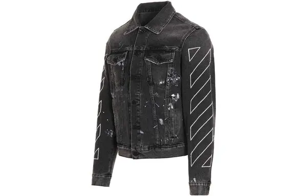 Off-White Ss22 Printing Denim Jacket Black - Multi-color