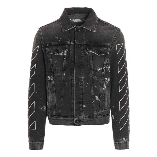 Off-White Printed Denim Jacket - Multi-color