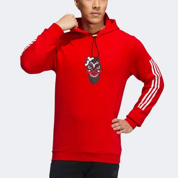 Adidas Lion Guan Training Sports Hoodie - Light Red