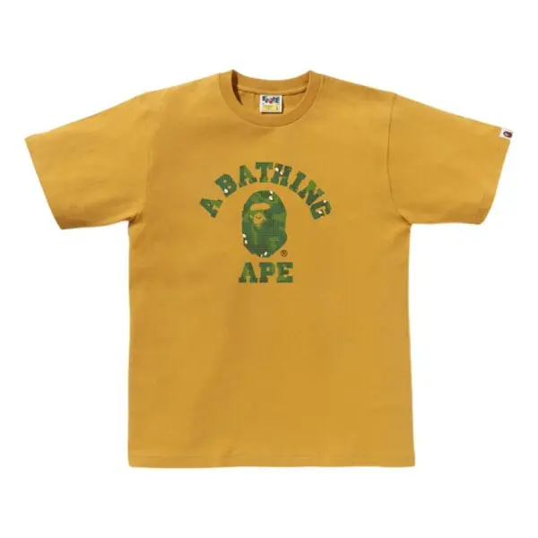 A BATHING APE Bitmap College Tee - Yellow