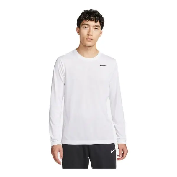 Nike Dri-fit Logo Long-sleeves Tee - White/black