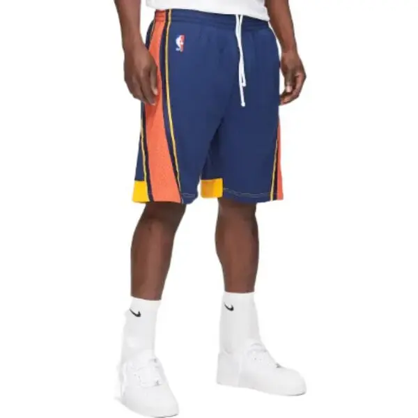 Mitchell & Ness Golden State Warriors 2009-10 Road Swingman Shorts - Navy/orange/yellow