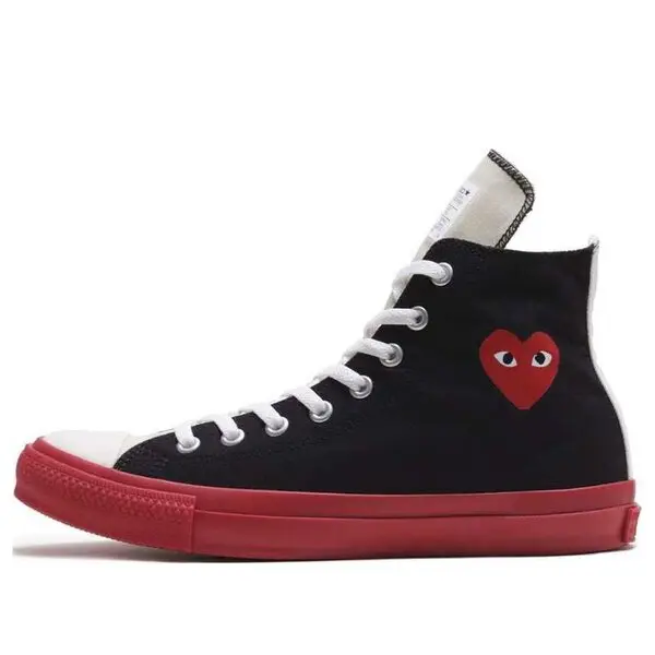 CONVERSE X Comme Des Garons Play Chuck Taylor High Top Sneakers - Black/red