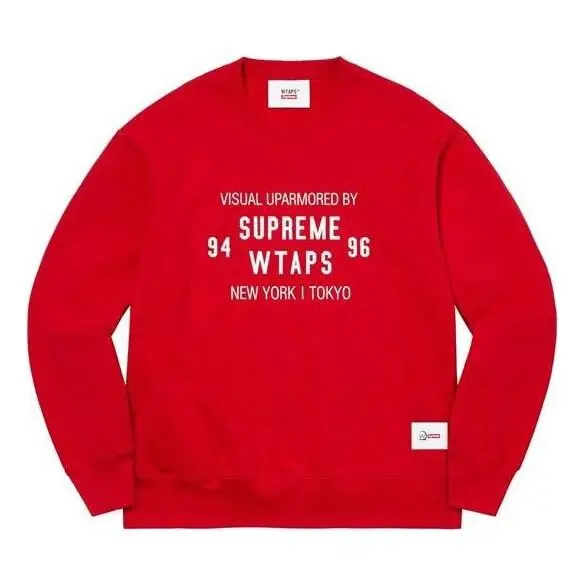 Supreme X Wtaps Crewneck Red White - Red/white
