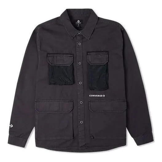 CONVERSE Cozy Utility Woven Shirt Asia Sizing - Black