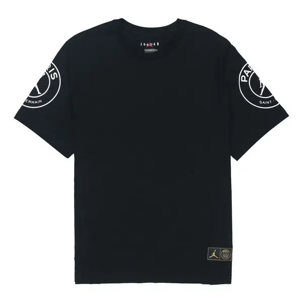 JORDAN Paris Saint-germain Printing Logo Short Sleeve - Black