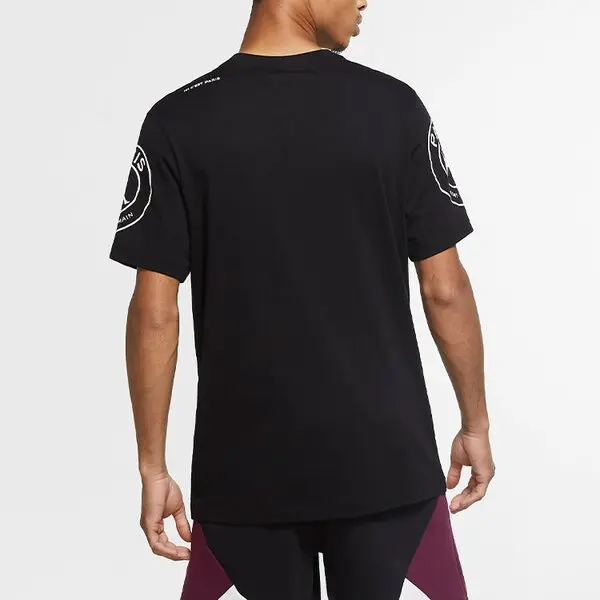 JORDAN Paris Saint-germain Printing Logo Short Sleeve - Black