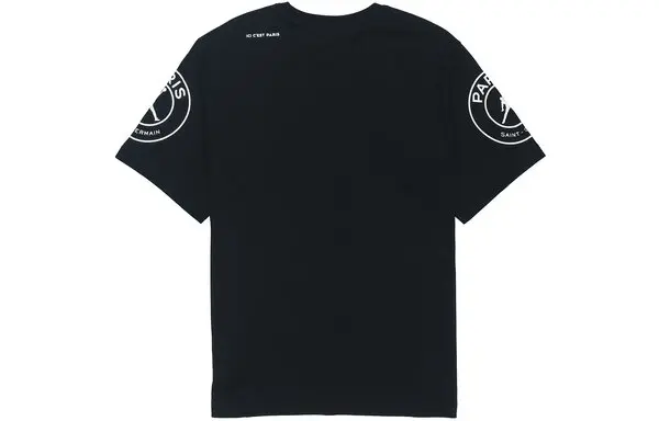 JORDAN Paris Saint-germain Printing Logo Short Sleeve - Black