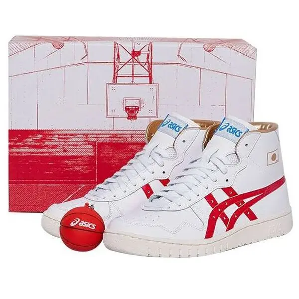 Asics Japan L Retro High Top Sneakers - White/red