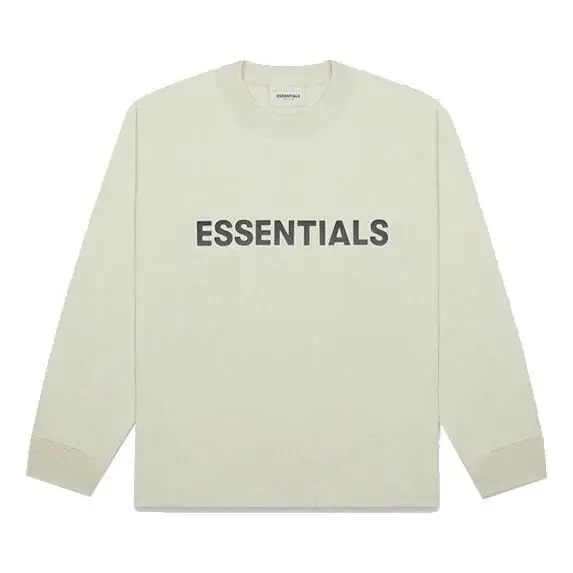Fear Of God Fw20 Long Sleeve Logo Tee 'sage - Green/grey