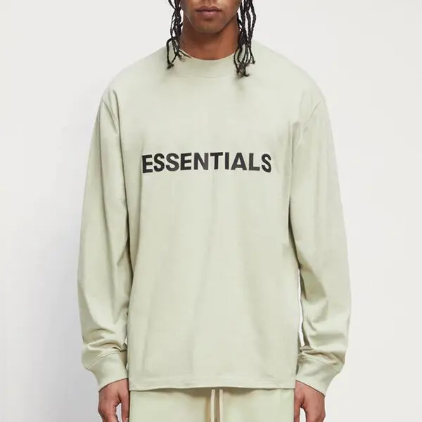 Fear Of God Fw20 Long Sleeve Logo Tee 'sage