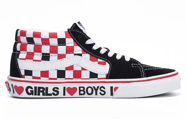 VANS Sk8-mid Checkerboard I Heart Sneakers