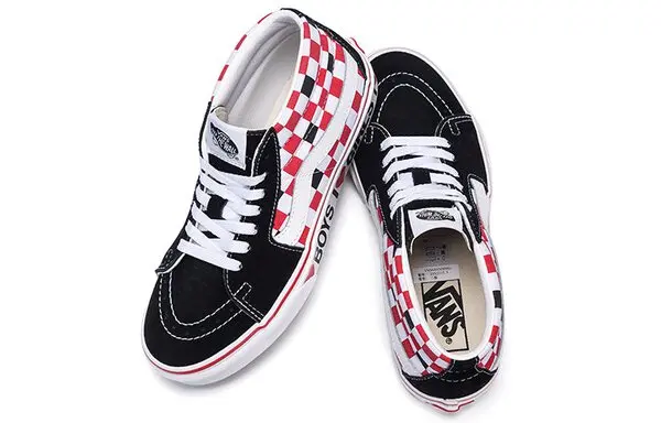 VANS Sk8-mid Checkerboard I Heart Sneakers - White/red
