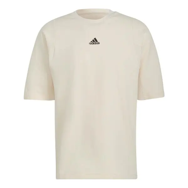 Adidas Solid Color Logo Sports Short Sleeve Yellow White - Multi-color